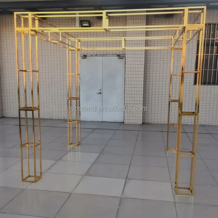 Luxury Wedding Decoration Backdrop - Metal Shiny Gold Frame