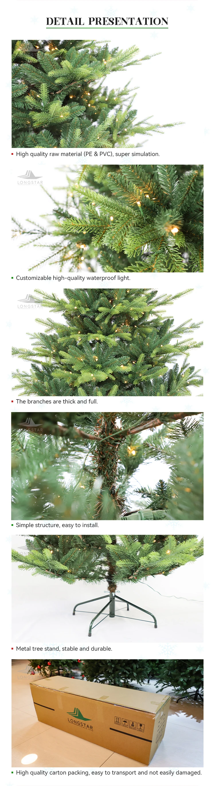 2025 High Quality Artificial PE&PVC Mixed Christmas Tree with Light ...