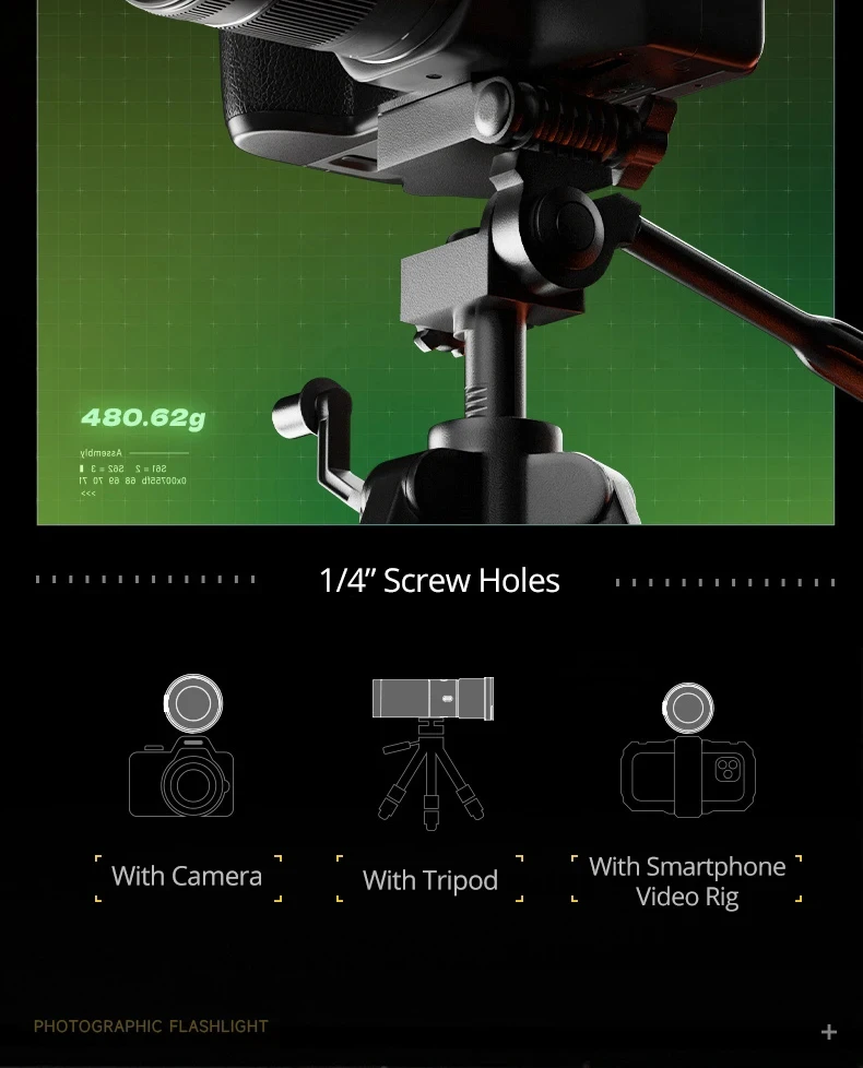 SIDANDE 10W Videography Flashlight - Portable Fill Light