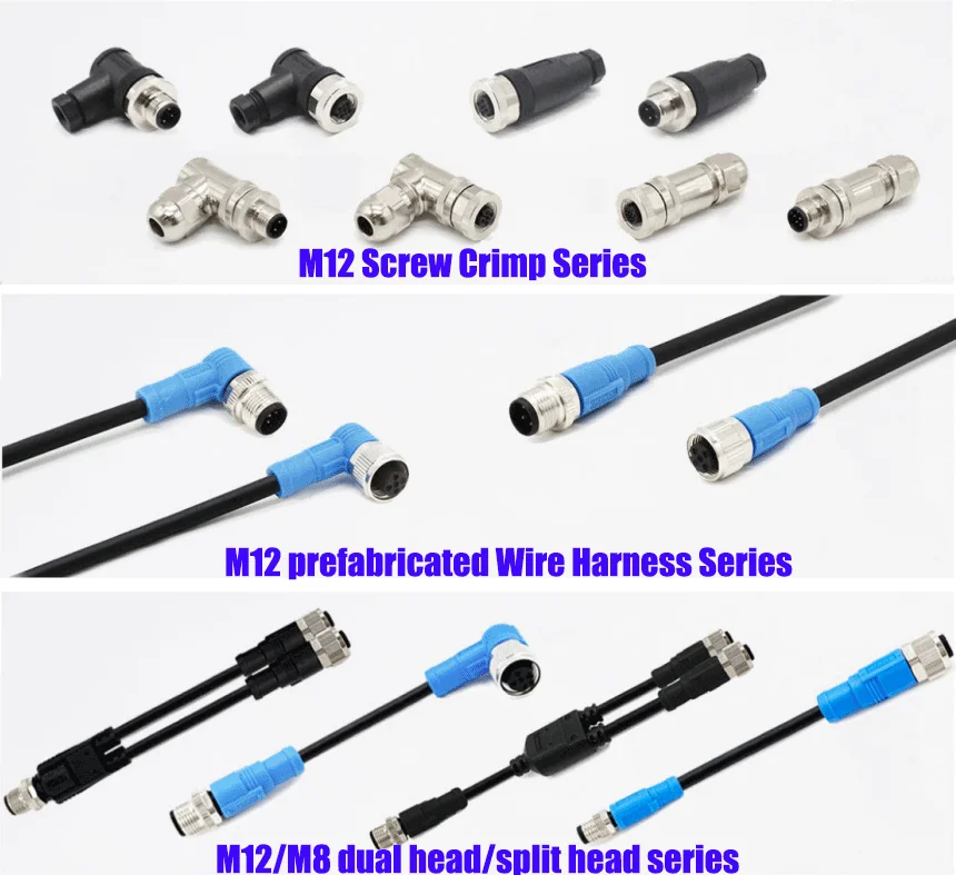 Customized M5/M8/M12/M16 series A B C D X S Core connectors