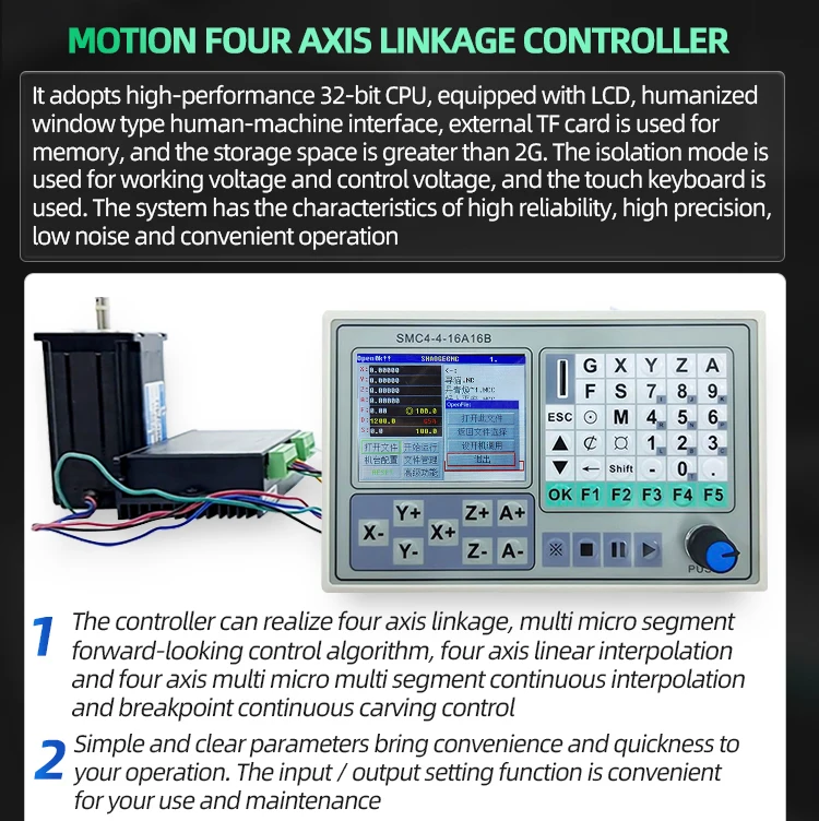 Smc4-4-16a16b Cnc Engraving Machine Step Servo 4-axis Off-line Controller 4-axis Linkage - Buy ...
