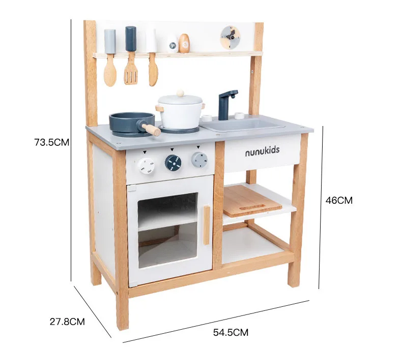 Wooden Simulation Kids Pretend Play House White Stove Set Preschool ...