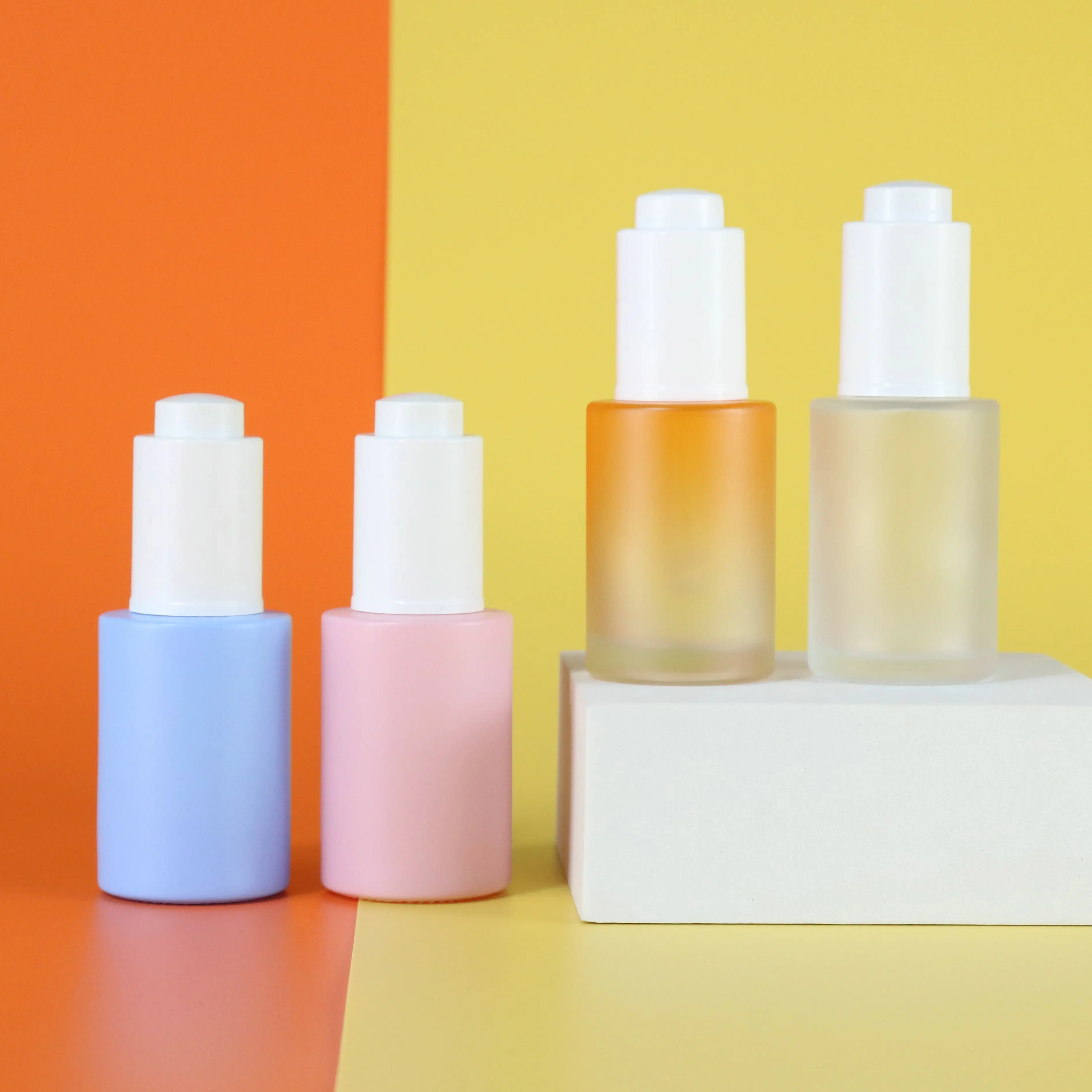 Frosted Glass Cosmetic Packaging - Elegant Lotion Containers