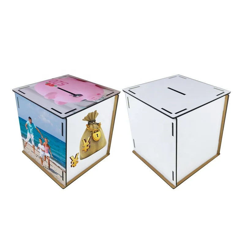 Diy Design Mdf Piggy Banks Customized Logo Money Box Sublimation Blank ...