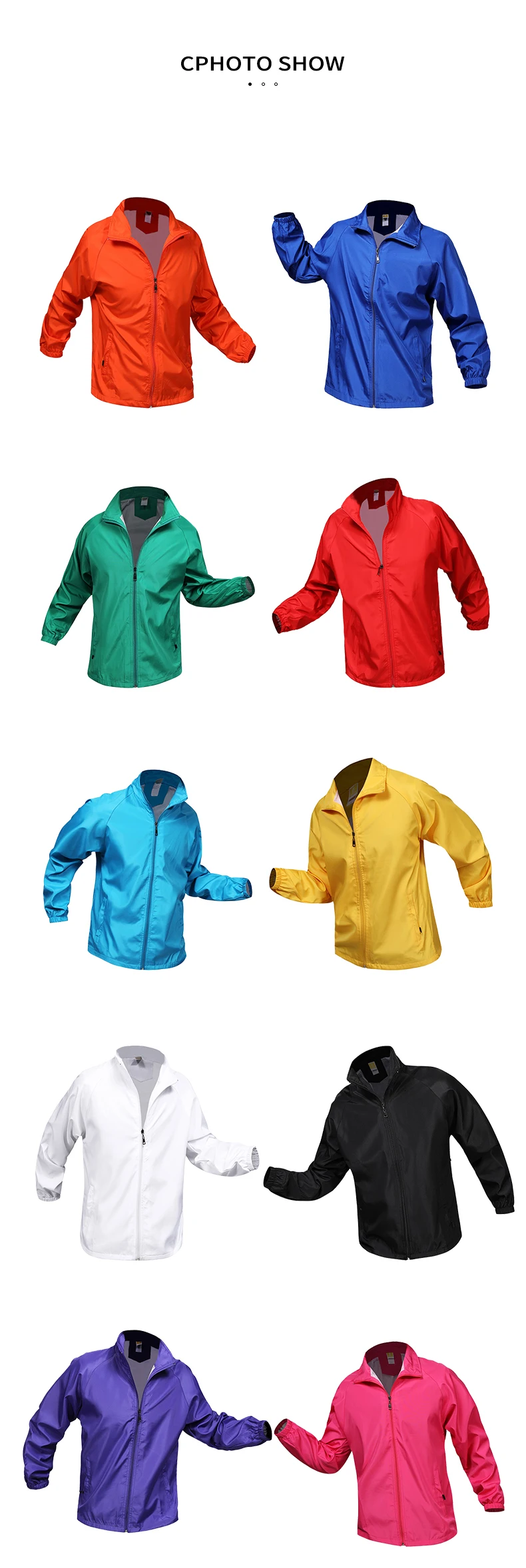 High Grade Custom Size / logo for Men's Jackets Windbreaker Jackets ...