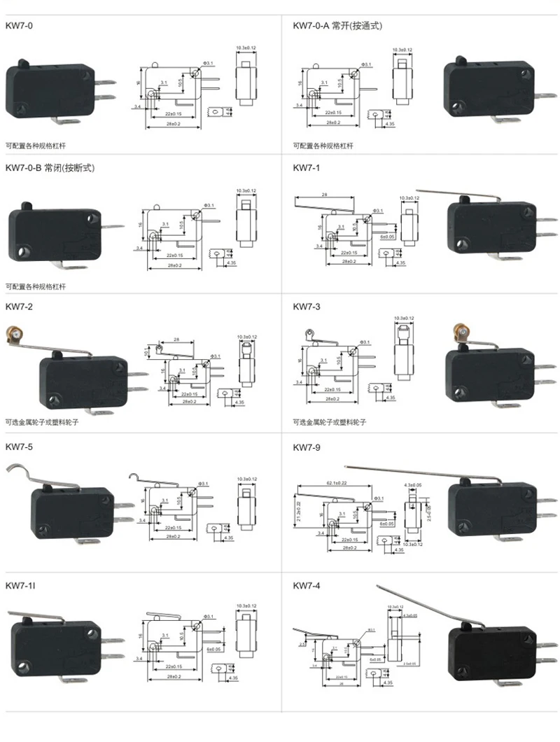 Kw4a Micro Switch - Momentary Detect Switch with Red Button