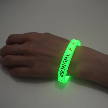 Promotional Custom Printing Logo Rubber Bracelets Luminous Wristbands ...