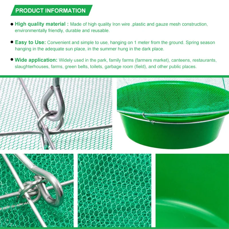 Hanging Folding Ranch Fly Trap Net Catcher Cage Flies Net Trap With ...