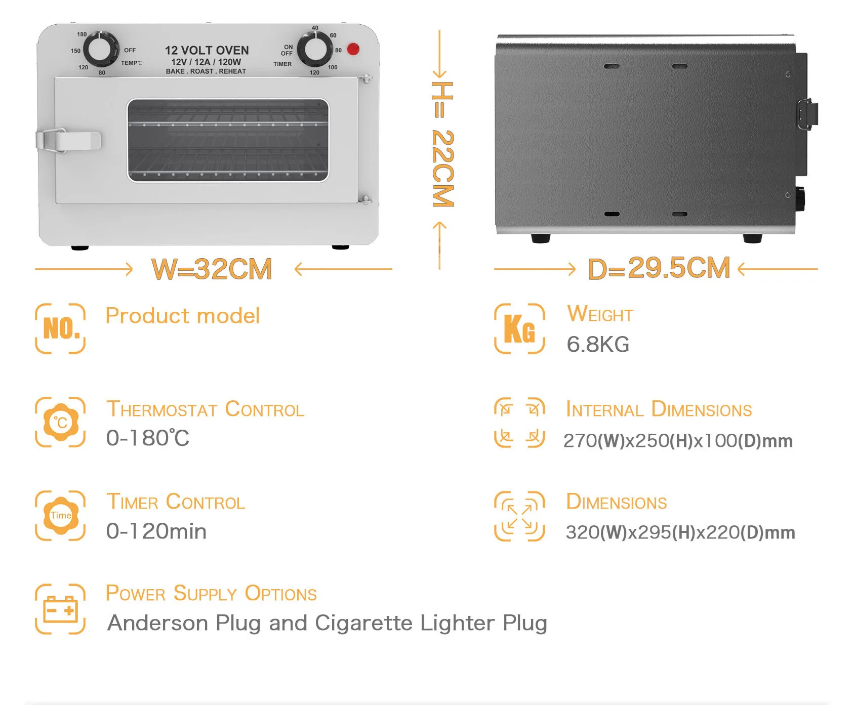 12v Portable Car Electric Oven 12 Volt Ovens For Truck Camping Outdoor ...