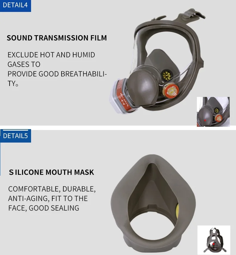 Industrial Full Half Face Oxygen Black Chemical CBRN Respirator Filter ...