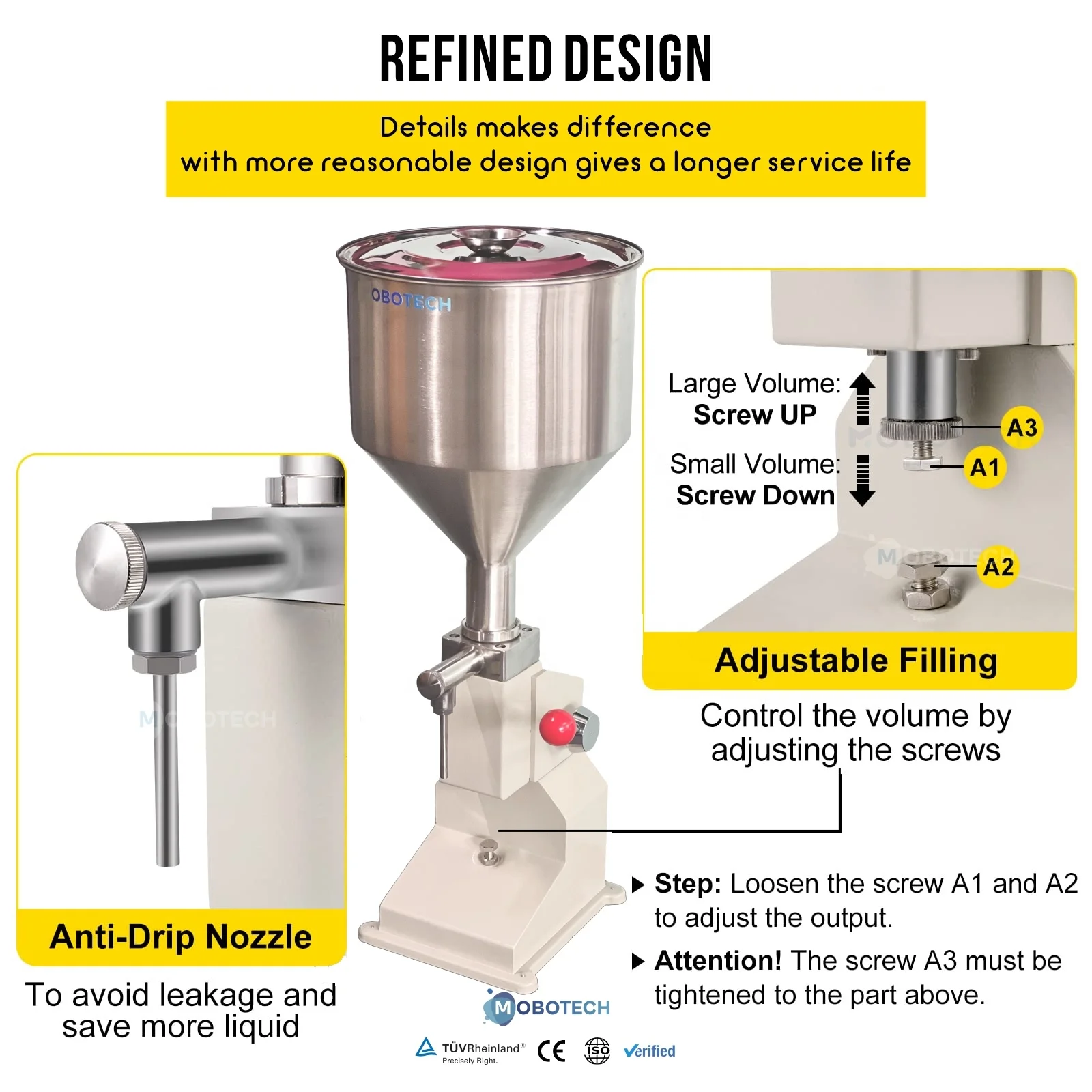 Stainless Steel Manual Liquid Bottle Filling Machine