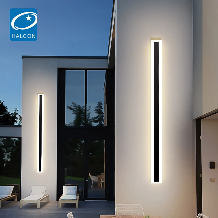 Modern Outdoor Exterior Linear Strip Wall Light Ip65 Waterproof 3000k ...