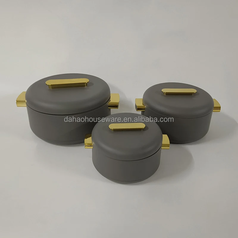 3 Pcs Set Cookware - Luxurious Food Insulated Hot Pot Casserole