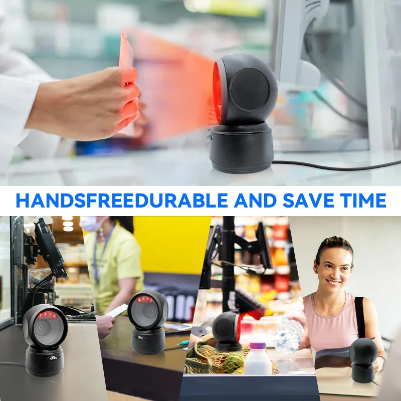 QR 2D Hands-Free Omni-Directional Auto Sensor Scan USB Scanner