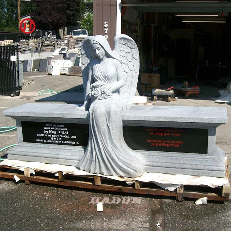 Marble Hand Carved Cemetery Decoration Figurine Life Size Weeping Angel ...