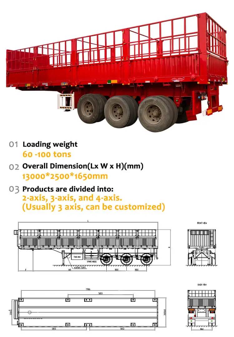 3-axle Guardrail Semi-Trailer - Efficient Cargo Transport