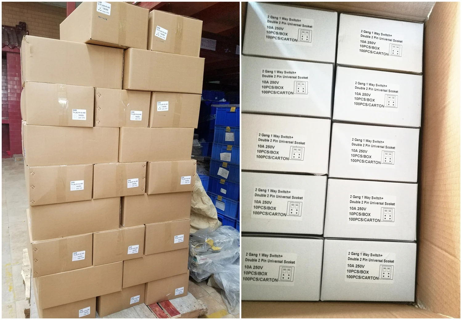 86 Concealed Installation One Way Switch With 10a Two Pole Two Hole Two ...