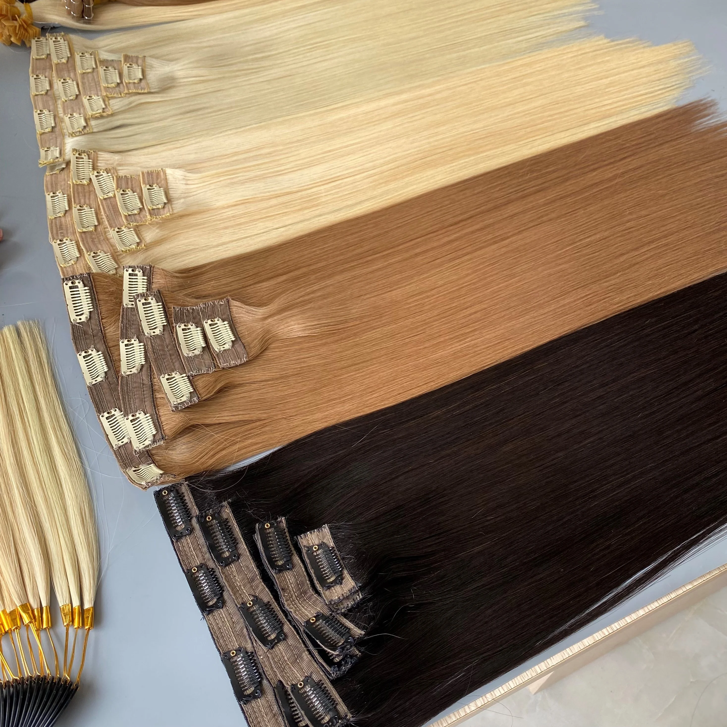 Invisible Roots Clip In Hair Extensions Double Drawn Raw Vietnamese ...