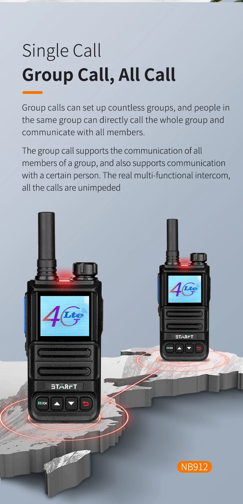 Starft Nb912 Walkie Talkie Long Range 5000km Pair 4g Lte Poc Radio ...