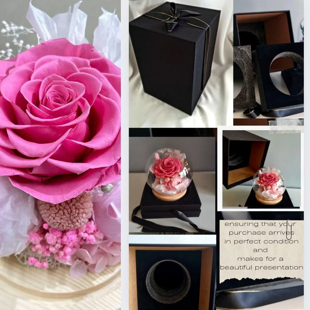 Eternal Rose Hug Bucket Seven Preserved Fresh Roses Surprise Mom ...