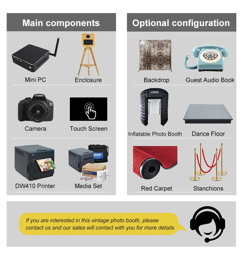 Portable Retro Photobooth Real Wood Instant Dslr Wedding Vintage Photo ...