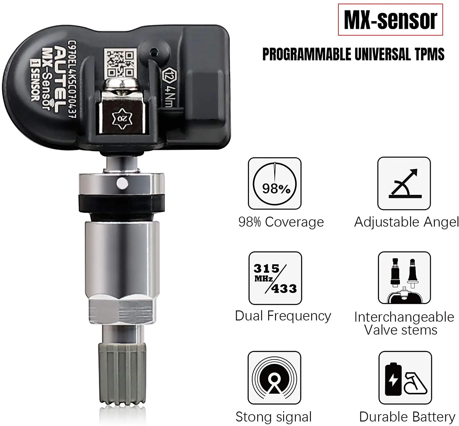 Autel Mx-sensor Wireless Programming 315mhz& 433mhz Universal Tpms With ...
