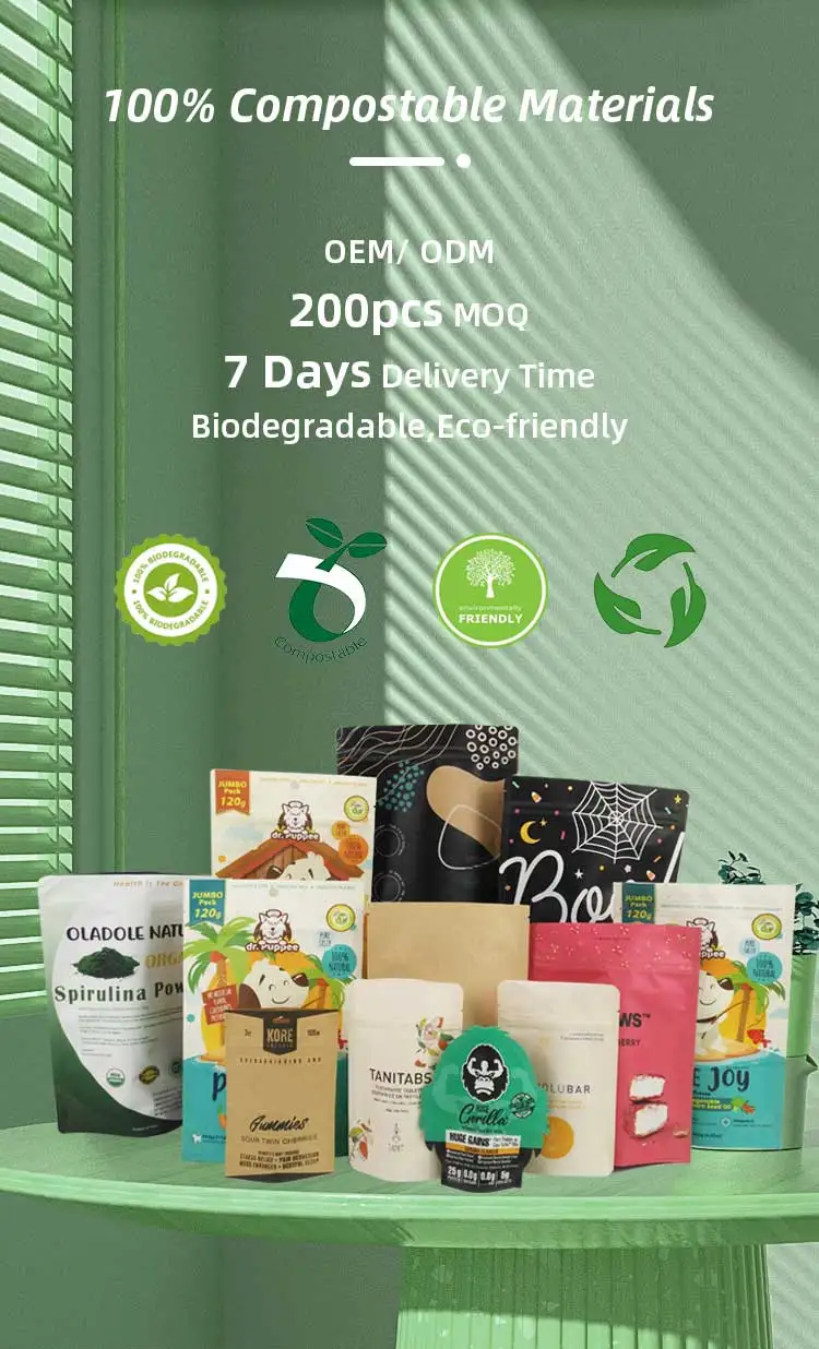 Eco-friendly Heat Seal Kraft Paper Sachets - Biodegradable