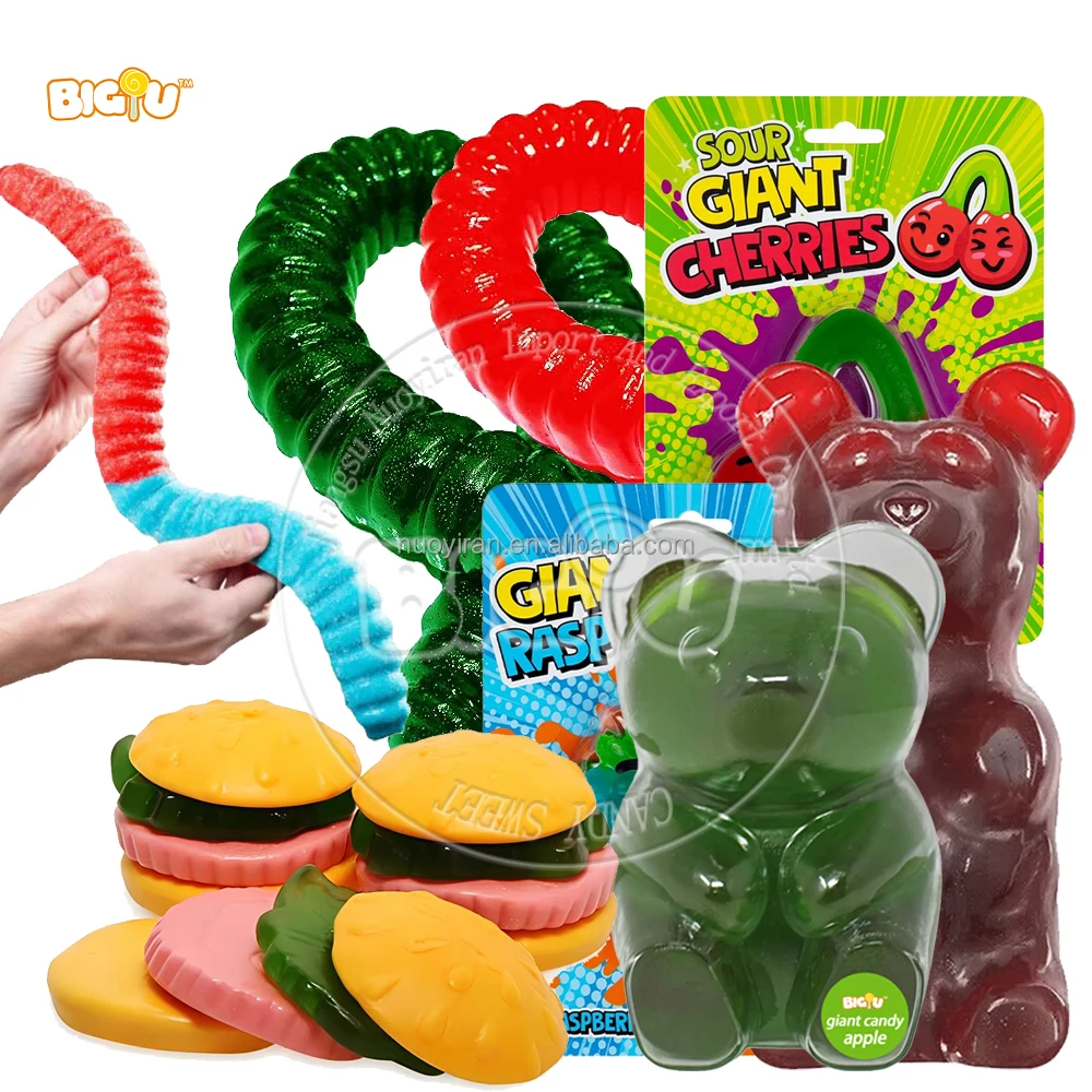 Custom gummy oversized giant bear worms and other fruity cartoon bulk ...