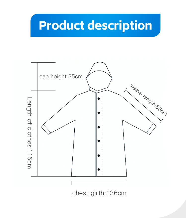 Custom Logo Print EVA Raincoat - Eco-Friendly & Waterproof