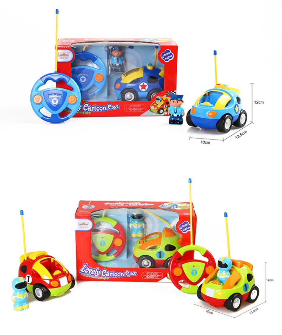 Cartoon Rc Race Car Police Vehicle Cute 2 Channels Radio Remote Control ...