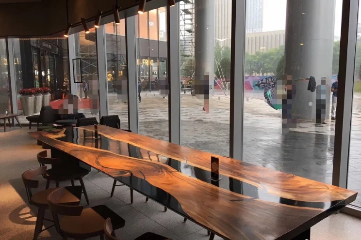 Modern Tdesign Wood Slab River Table - Solid Wood Epoxy Resin