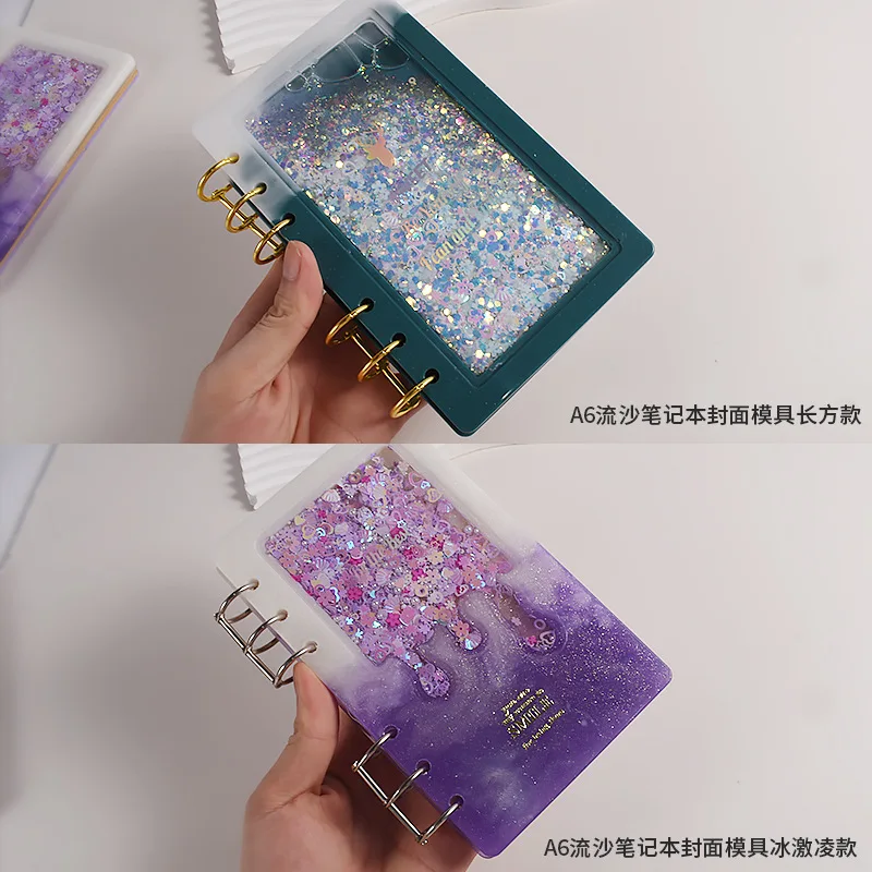 Crystal Glue Quicksand A6 Notebook Quicksand Ice Rectangular Cover ...