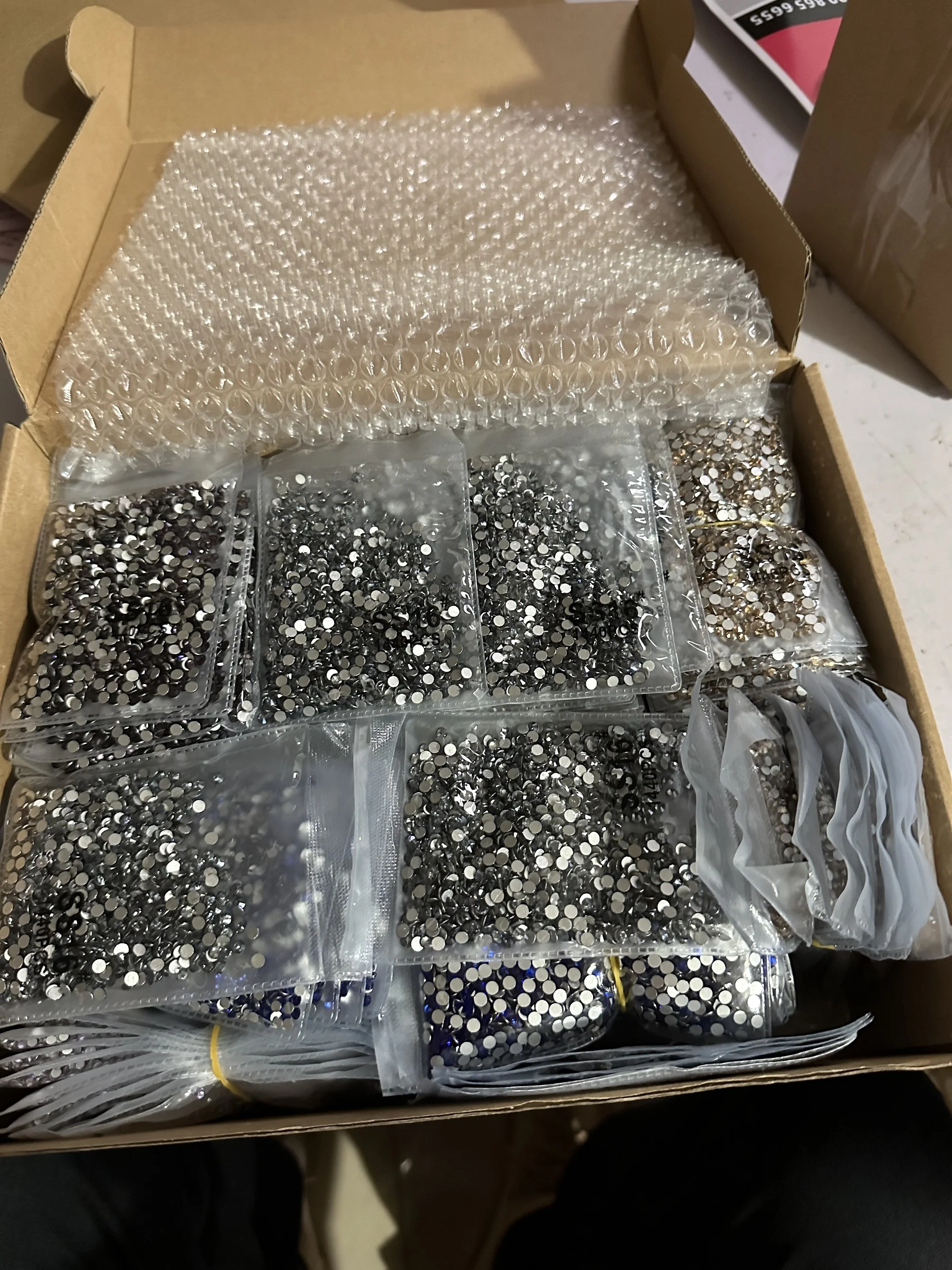 14400pcs Non Hotfix Glass Bluk Mixed Color Rhinestones Gemstone Strass ...