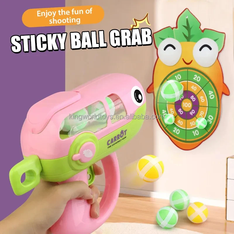 Projectile Sticky Ball Carrot Gun Target Shooting Outdoor Throwing Dart ...