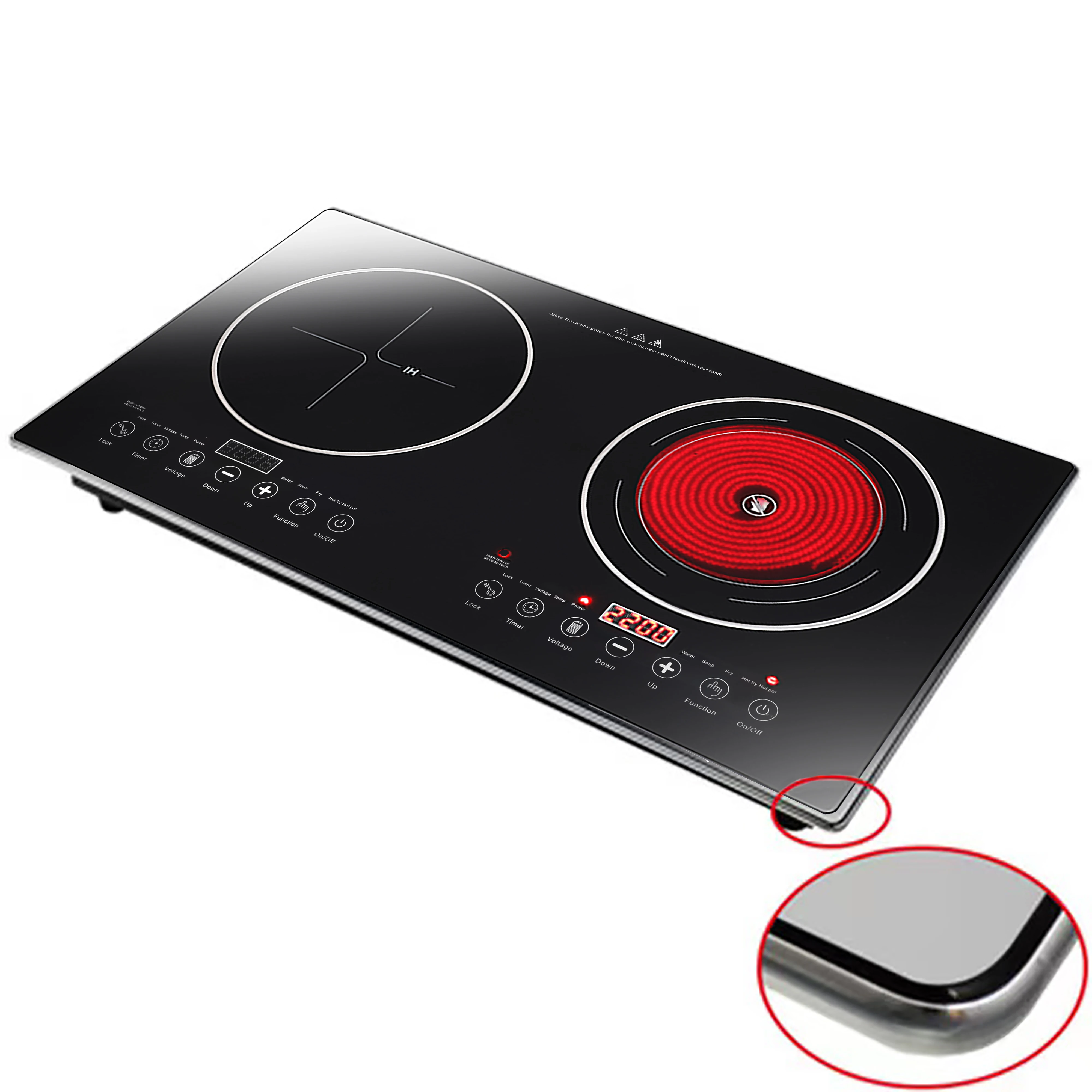 Induction Infrared Stove 2200w+2200w Professional Smart Kitchen ...