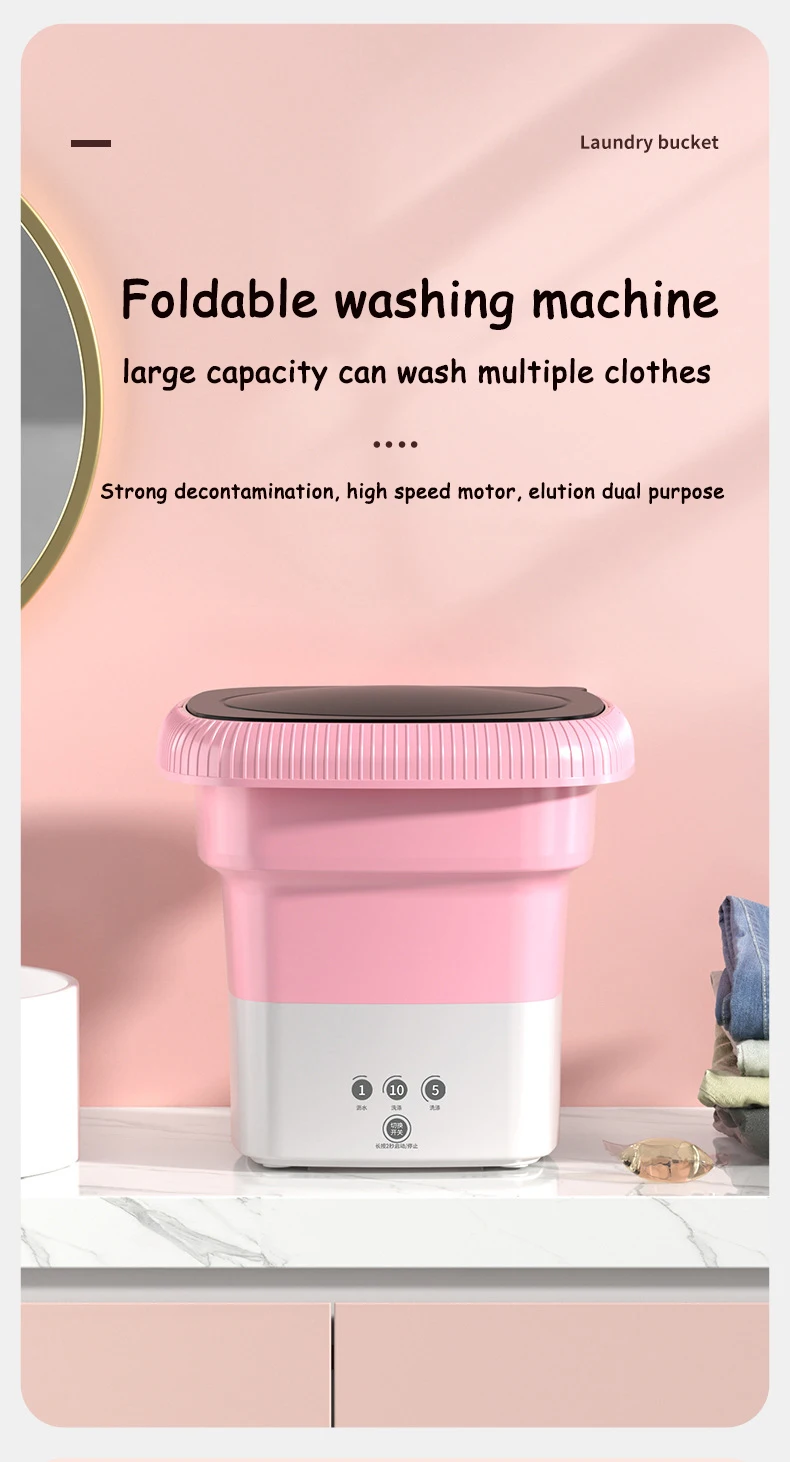 Mini Portable Folding Washing Machine Elution One Dormitory Rental Room ...