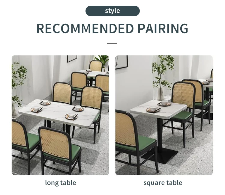 Industrial Leather & Metal Restaurant Furniture Set - OEM Available