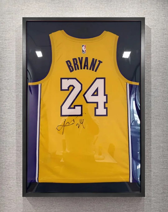 Wall-mounted Jersey Display Rack Transparent Wooden Frame Clothes ...