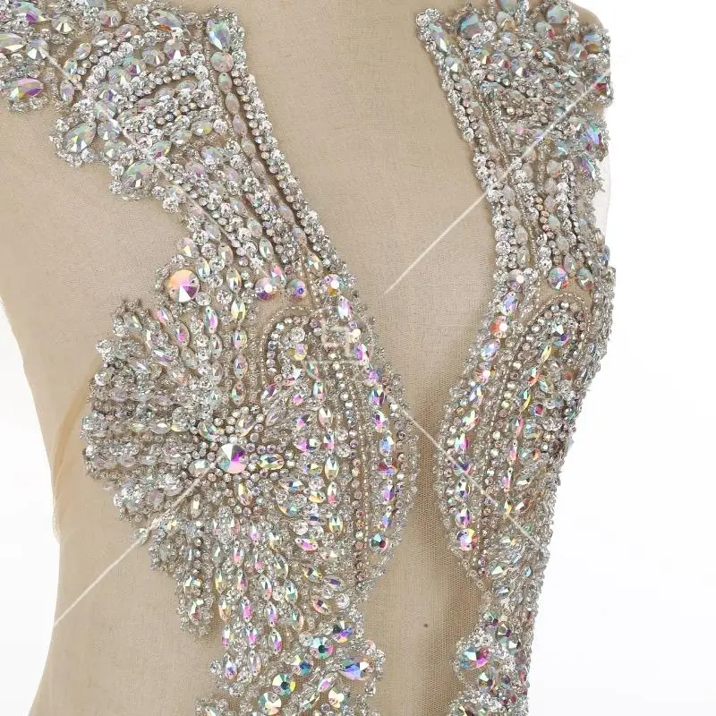 Rhinestones Bodice Glass Flat Applique For Bodice Sew On Crystals Lx ...