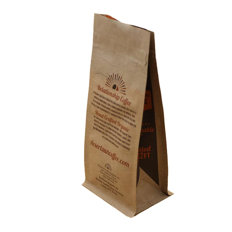 Flat Bottom Coffee Packaging Coffee Bags Custom Printed with Valve and ...