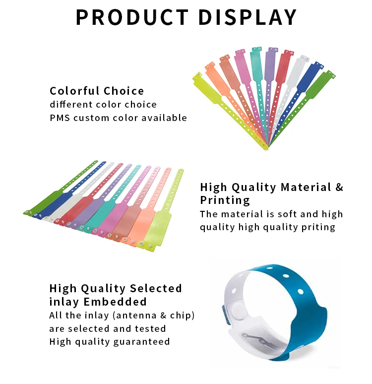 OEM Customized RFID Waterproof PVC Vinyl Wristband Event Bracelet with ...