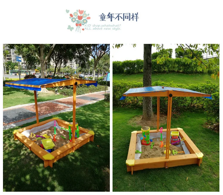 Outdoor Wooden Garden Little Sand Pit Children Sand Box For Kids Family ...