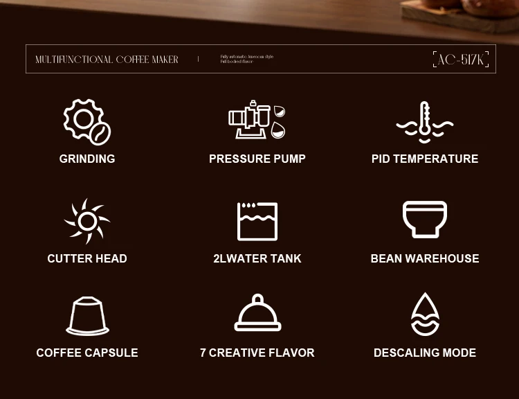 All-in-1 Multi Capsule NP DG Coffee Machine with Built-In Grinder for ...
