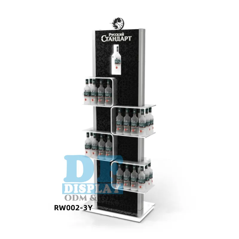 DFDISPLAY RW002-1 Liquor Bottle Display Shelf - Easy Assembly