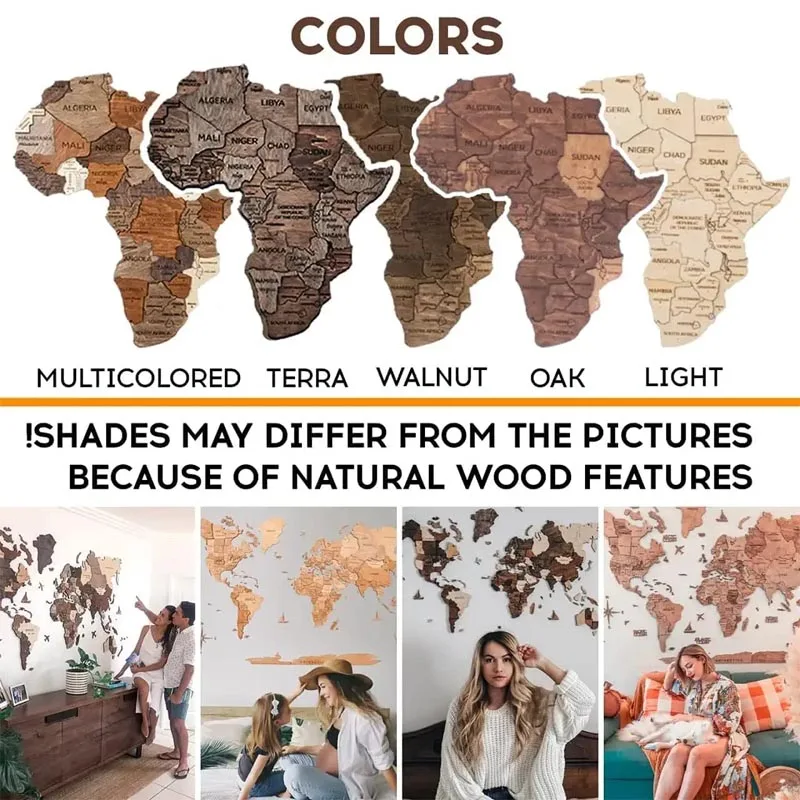 3D Wood World Map Wall Art - Perfect Gift for Any Occasion