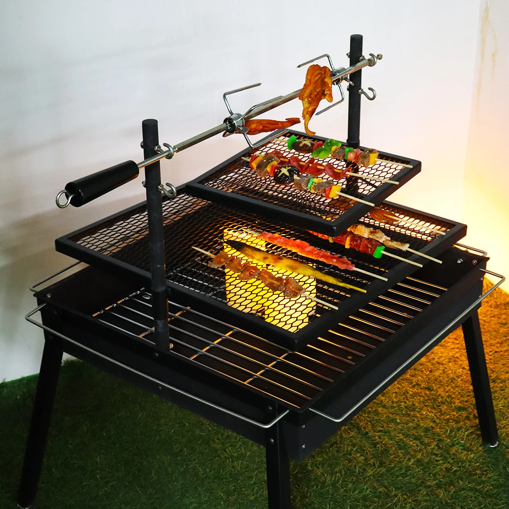 Multifunction Rotary Charcoal Chicken Rotisserie Grill Outdoor BBQ ...