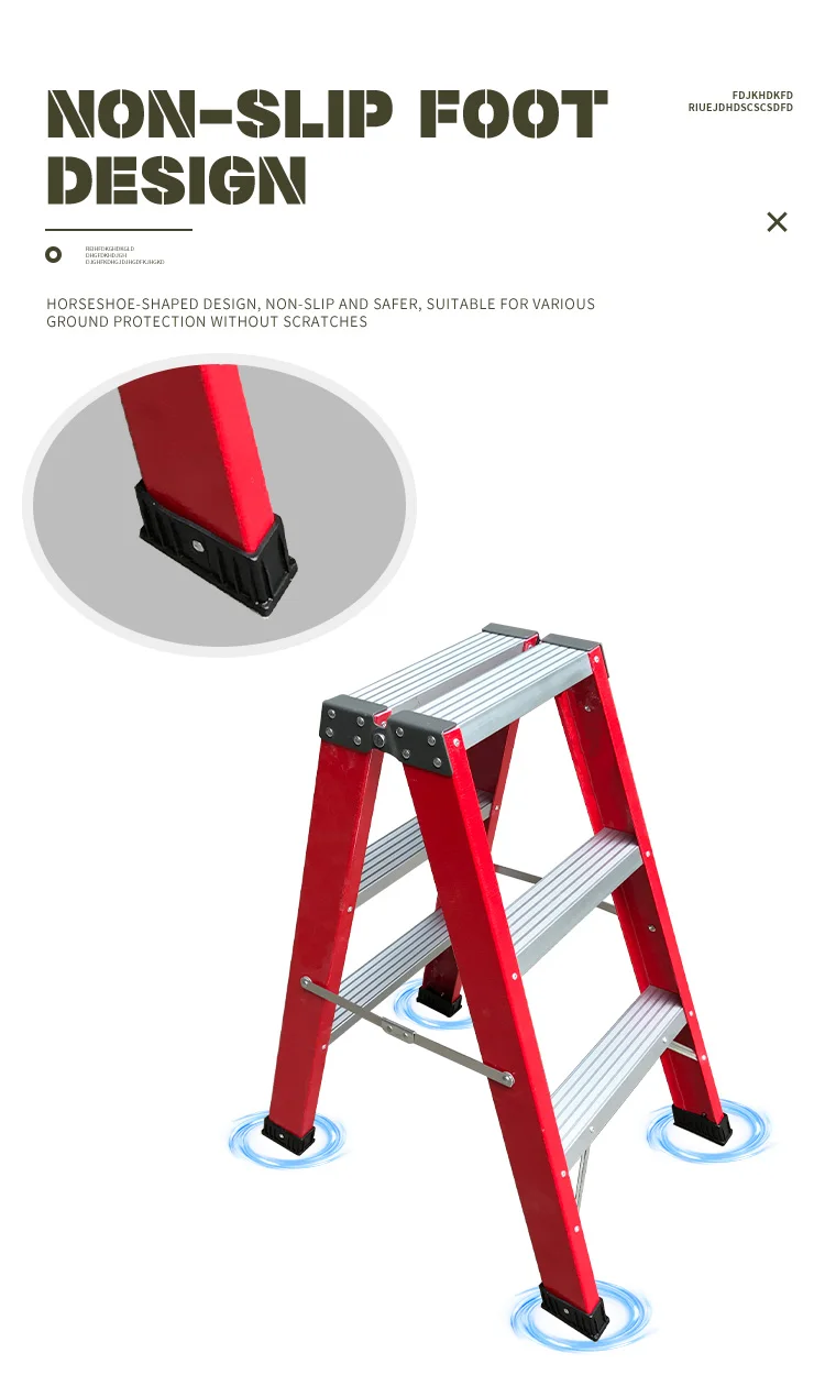 Red Fiberglass Ladder Step Multi Purpose Fiberglass Safety Multi ...