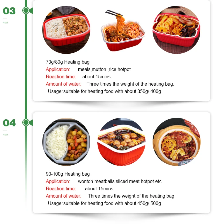 90g Aluminum Flameless Heater Bag for Food Self Heating