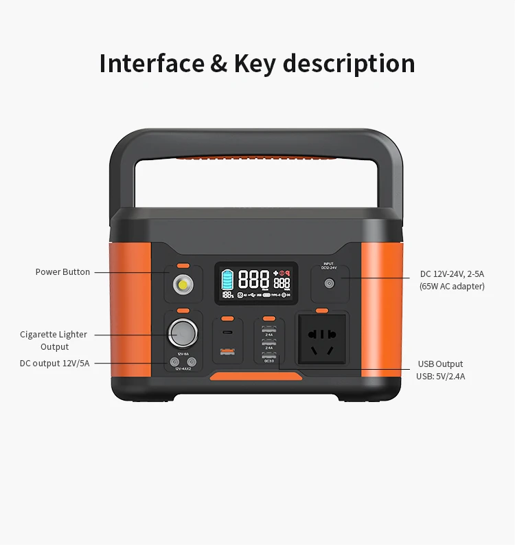 Portable Solar Power Station Generator 500w Large Capacity Secondary ...