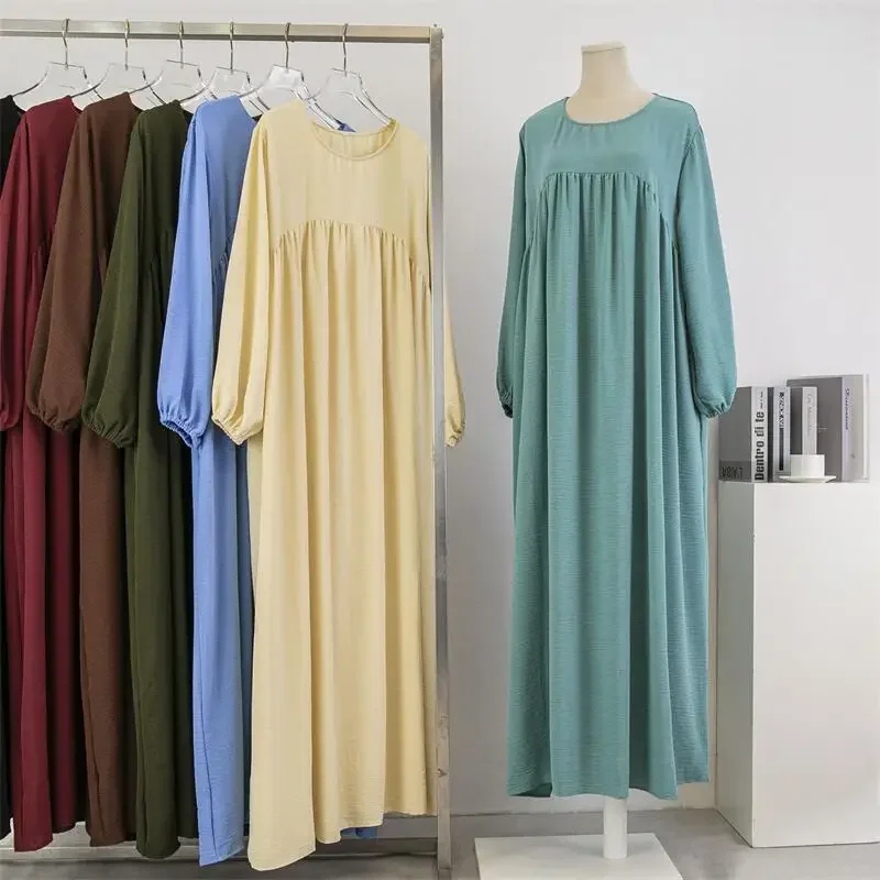 Muslim Modest Dress Women Abayas Full Sleeve Prayer Dresses